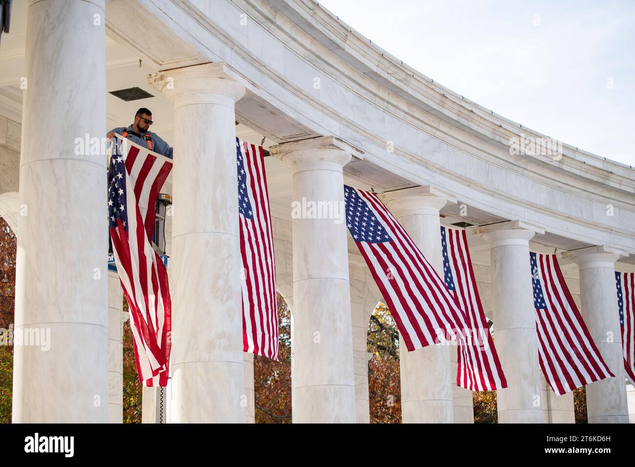 Arlington, USA. 6th Nov, 2023. Arlington National Cemetery employees ...