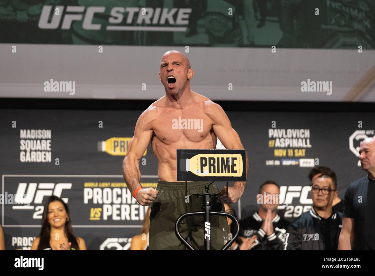 Jared Gordon during the UFC 295 ceremonial weigh-in at The Theater at ...