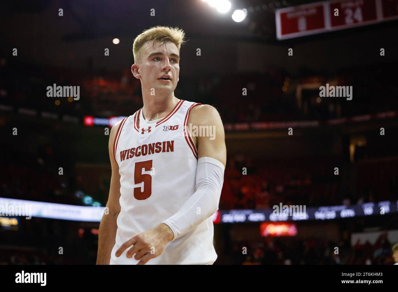 November 10, 2023: Wisconsin Badgers forward Tyler Wahl (5) during the ...