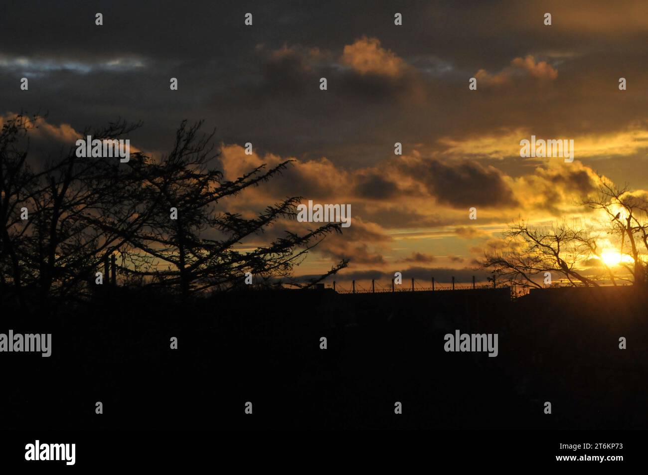 Copenhagen, Denmark /11 November 2023/.Sun rise view over Copenhagen ...