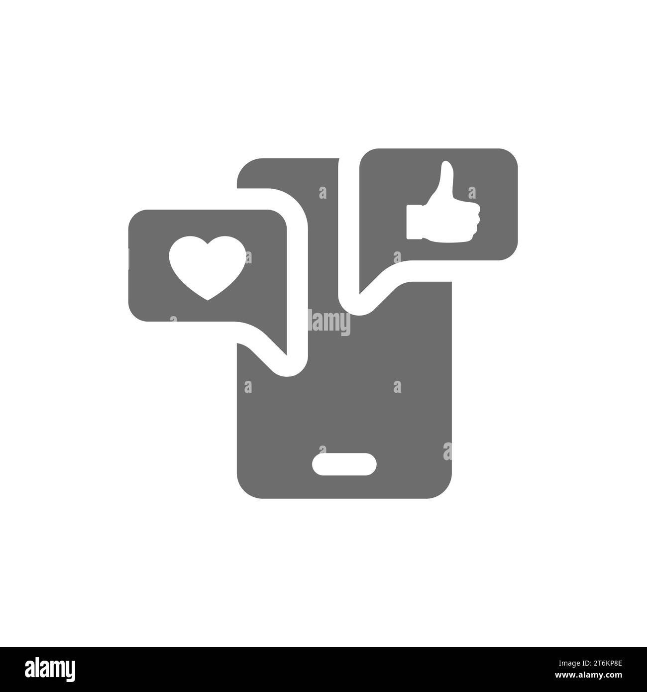 Smartphone and social media concept vector icon. Phone and line balloon ...