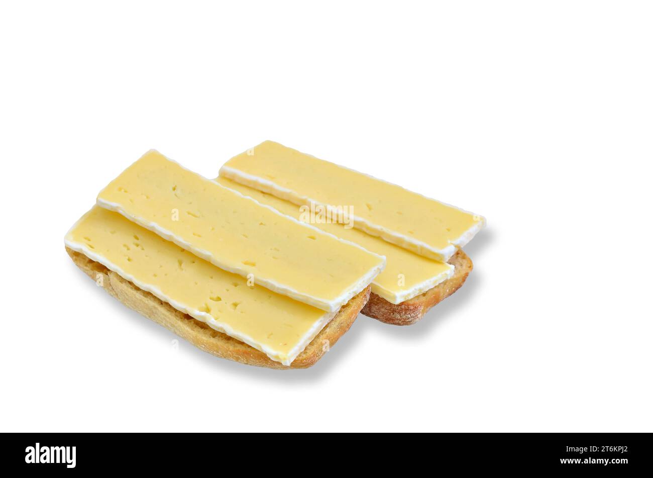 two cheese sandwiches, closeup, isolated on white background Stock ...