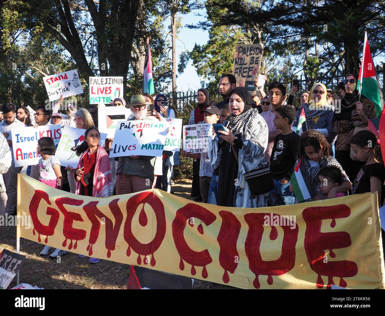 Canberra, Australia, 10th November 2023. Around 200 protesters gather ...