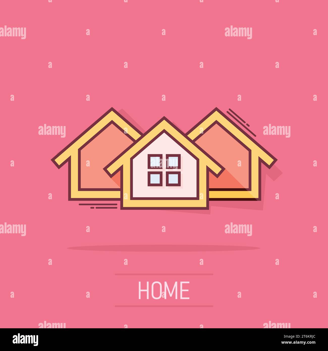 Cartoon house icon in comic style. Home illustration pictogram. House ...