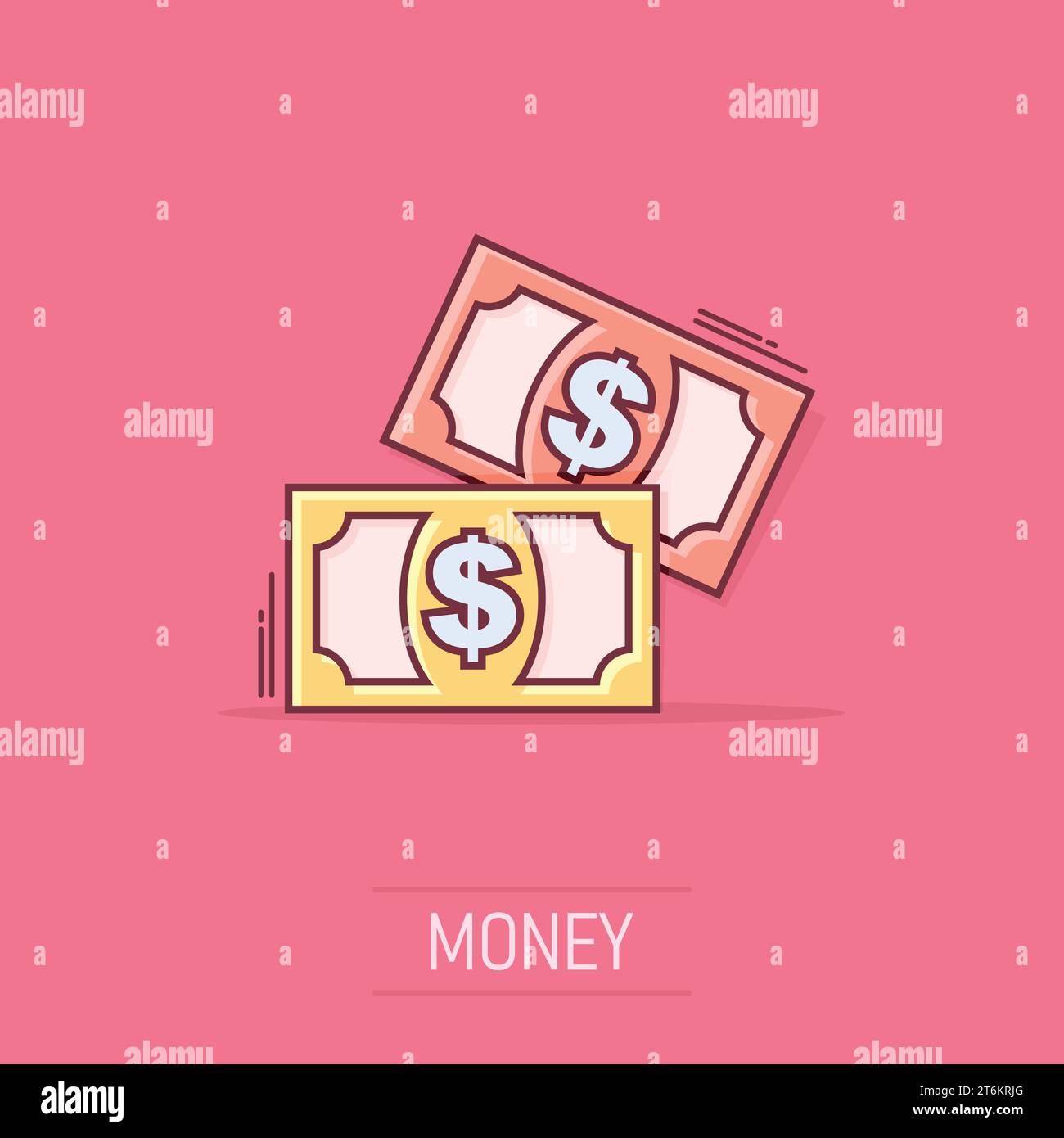 Cartoon money icon in comic style. Dollar money sign illustration ...