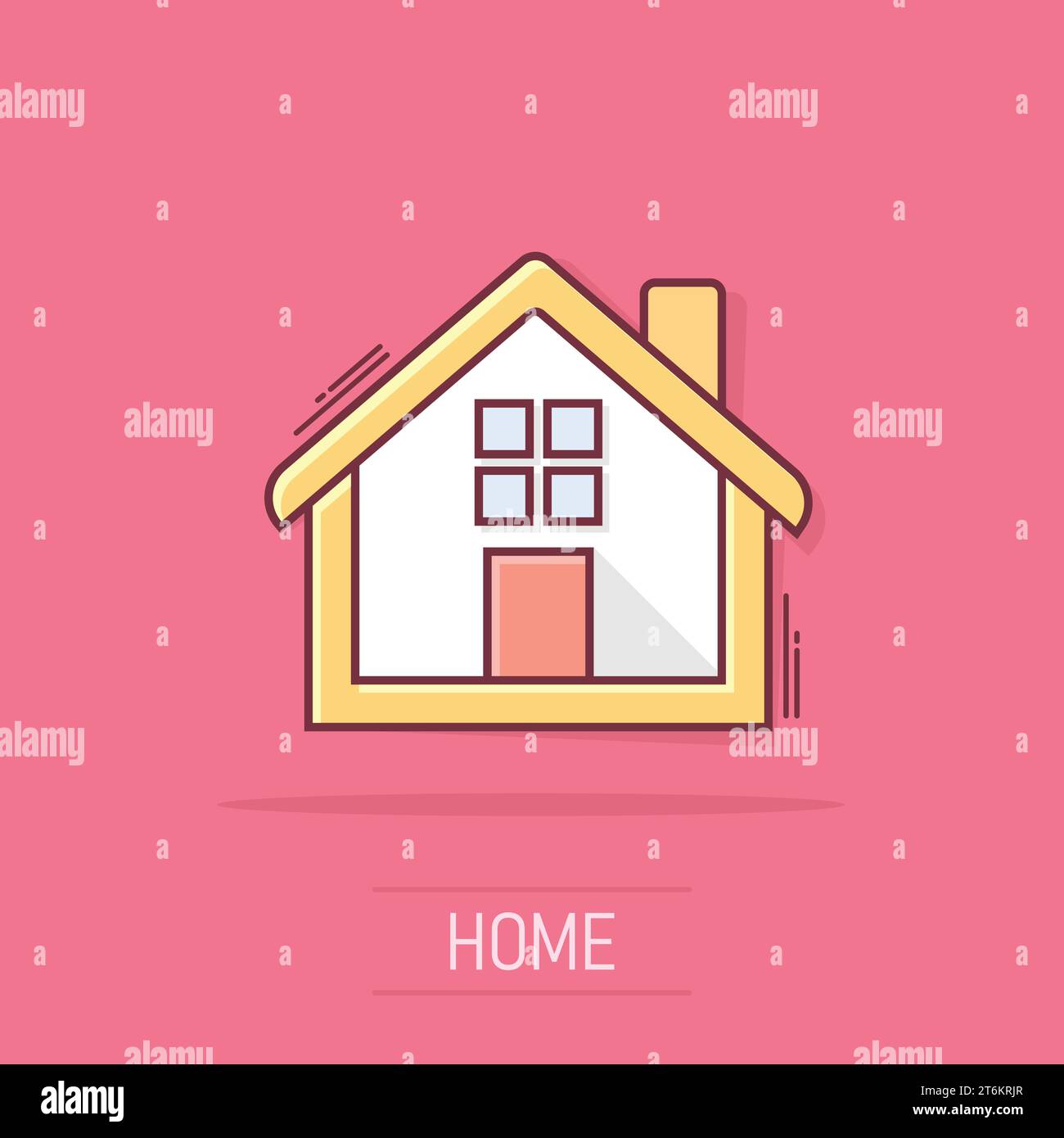 Cartoon house icon in comic style. Home illustration pictogram. House ...