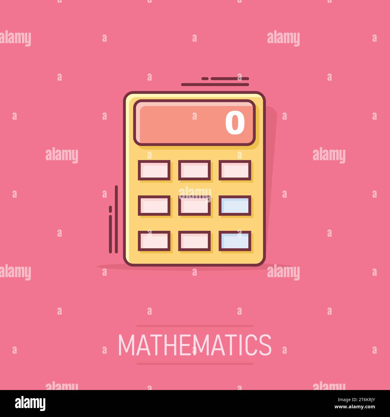 Cartoon calculator icon in comic style. Calculate illustration ...