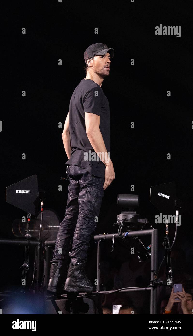 MIAMI, FL-NOV 10: Enrique Iglesias performs during the Trilogy Tour at ...