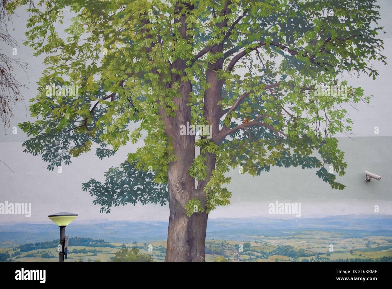 lovely rural German landscape mural streetart painting with ...