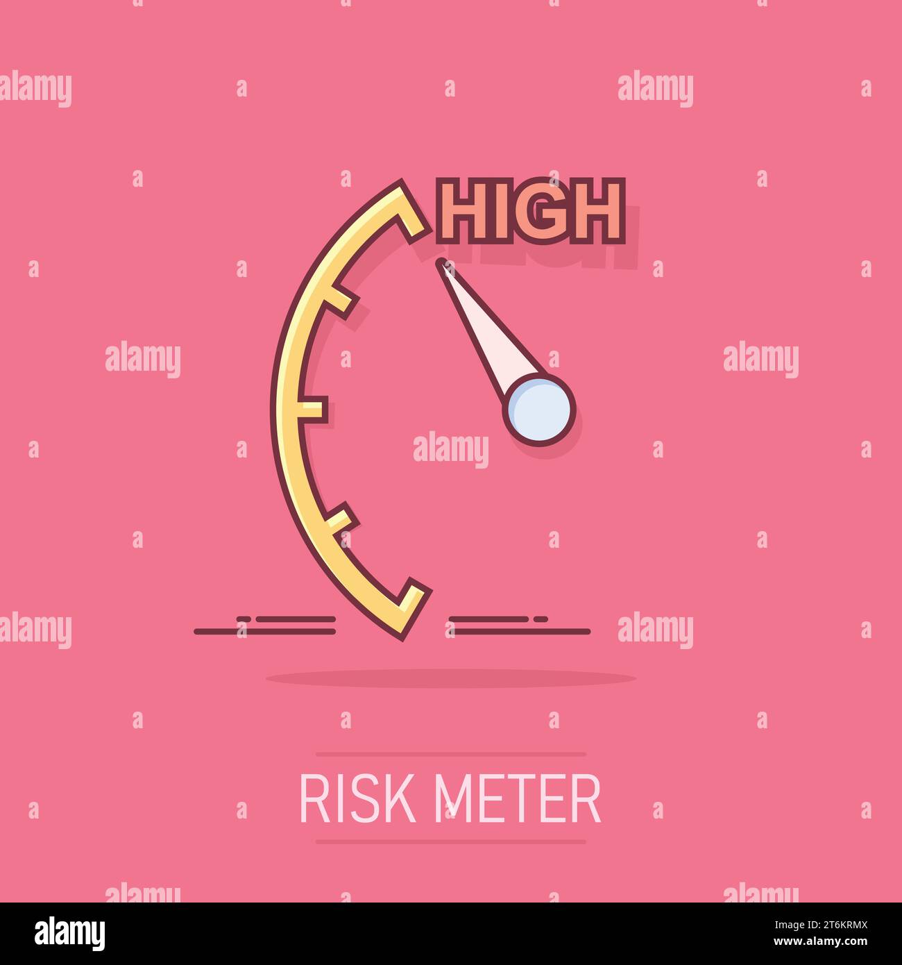 Cartoon high level icon in comic style. Speedometer, tachometer sign ...