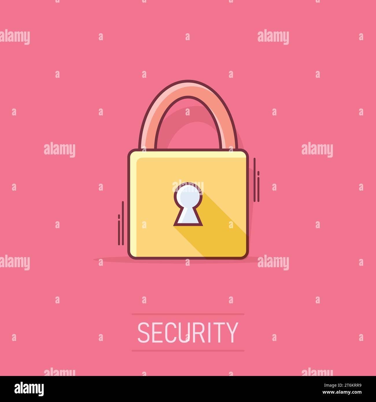 Cartoon padlock icon in comic style. Lock, unlock illustration ...