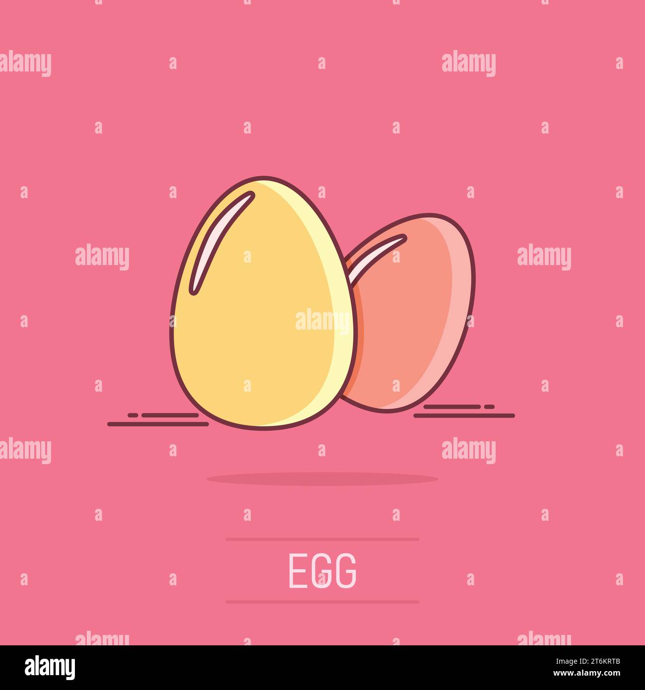 Cartoon egg icon in comic style. Eggshell sign illustration pictogram ...