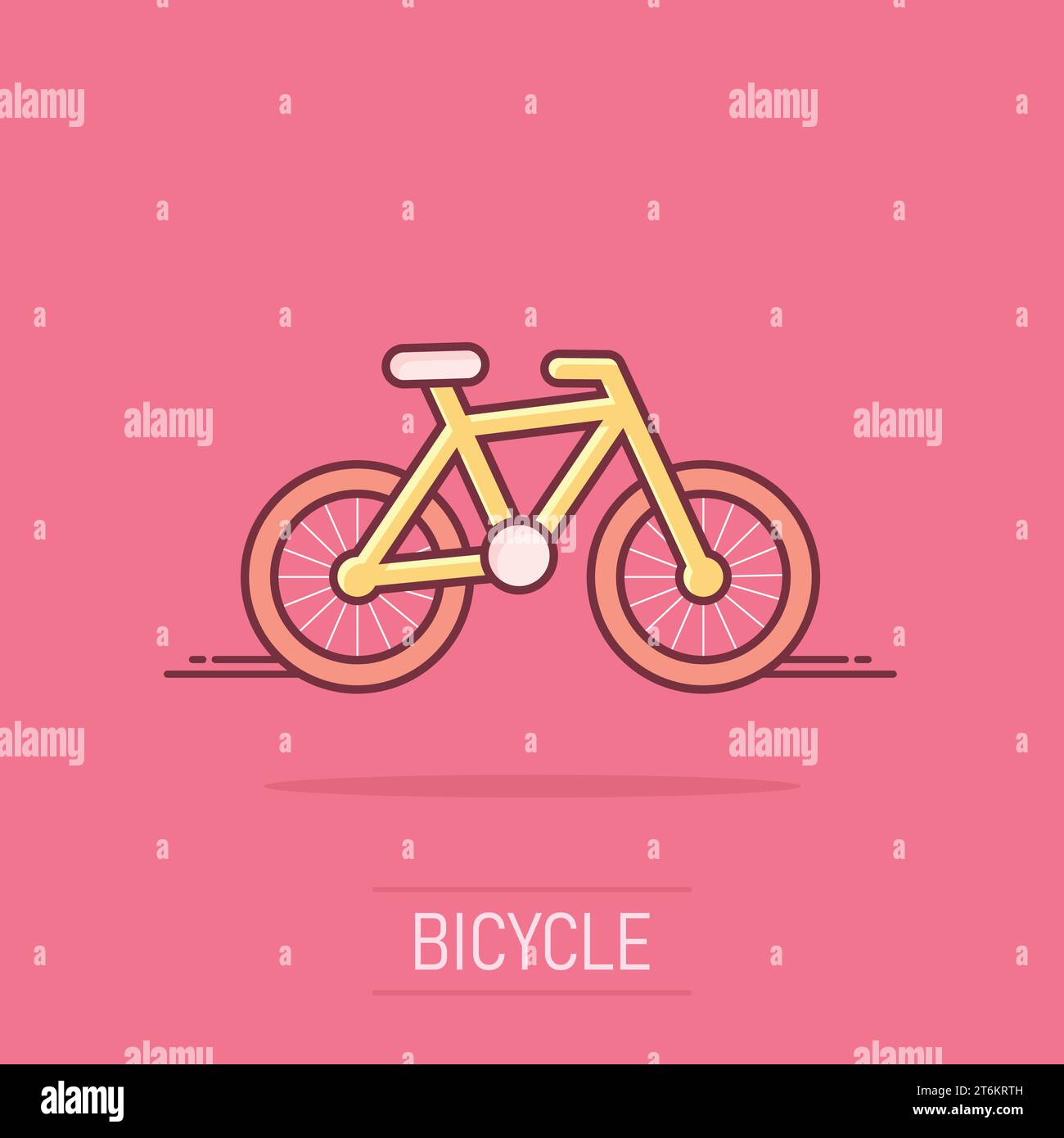Cartoon bike icon in comic style. Bicycle sign illustration pictogram ...