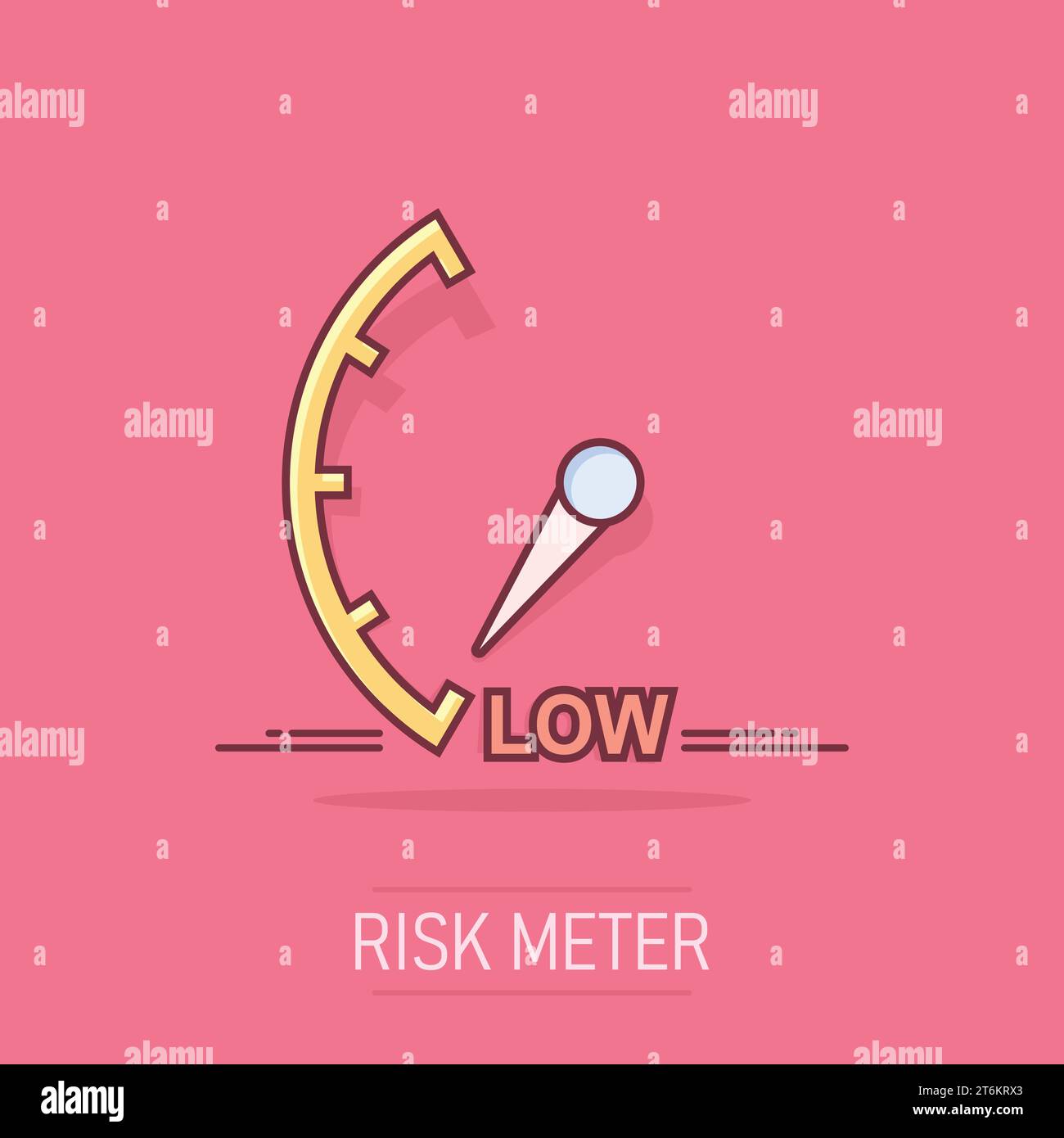 Cartoon low level icon in comic style. Speedometer, tachometer sign ...