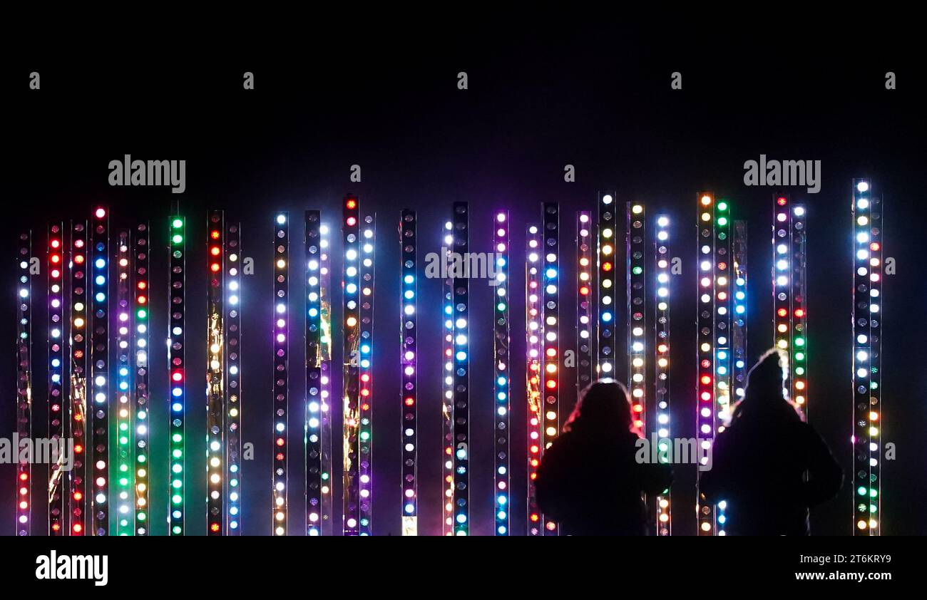A light installation during a preview of Luminate Sandringham, the ...