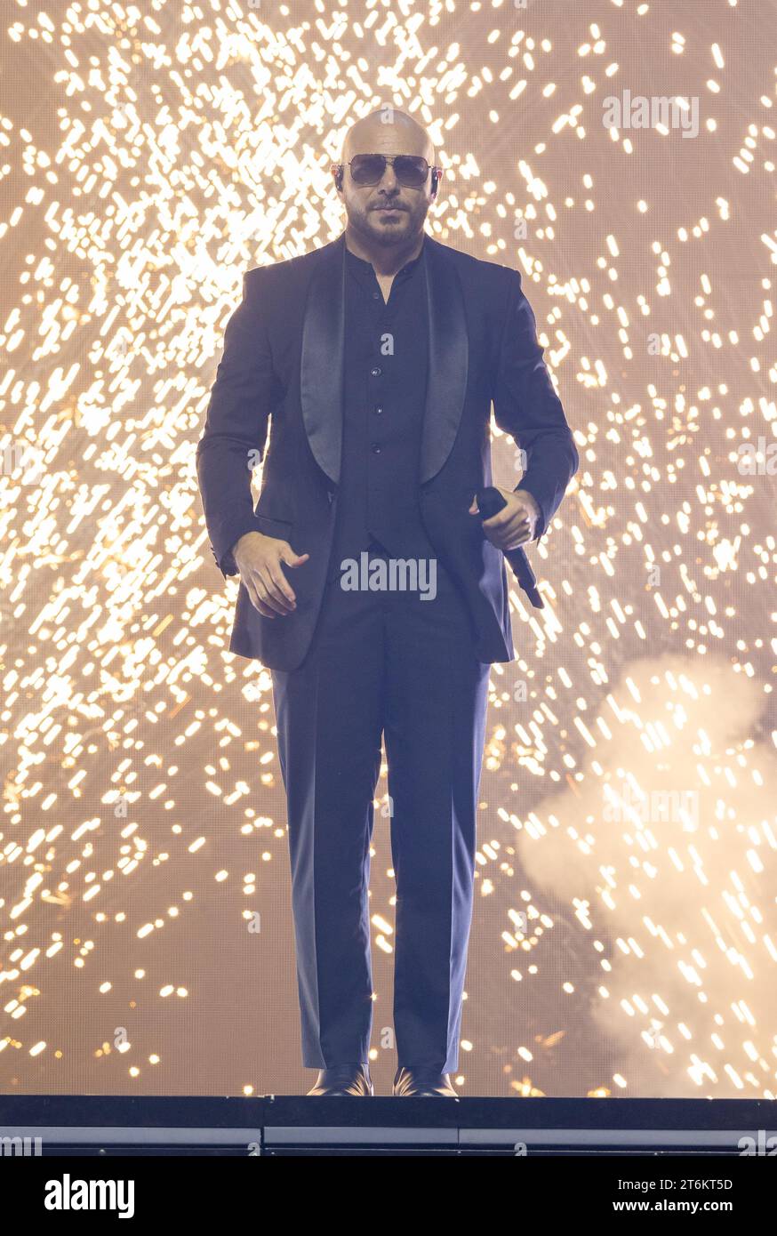 MIAMI, FL-NOV 10: Pitbull performs during the Trilogy Tour at the ...