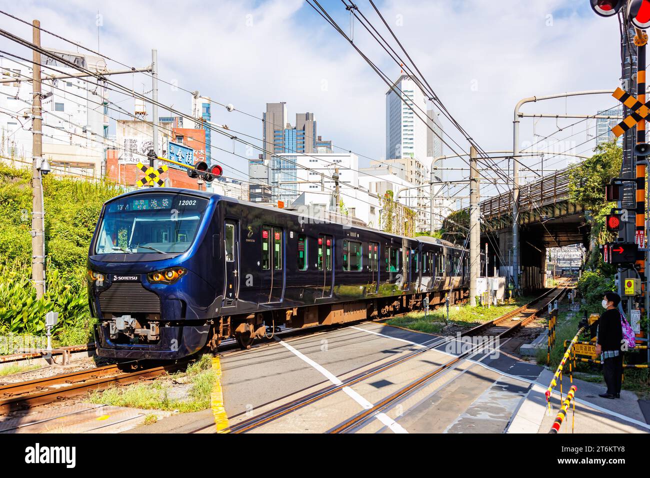 Tokyo, Japan - September 26, 2023: Commuter train of Japan Rail JR East ...