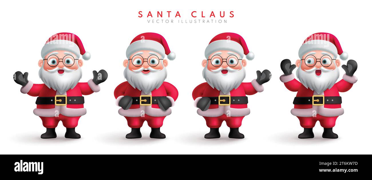 Christmas santa claus characters vector set. Christmas santa claus ...