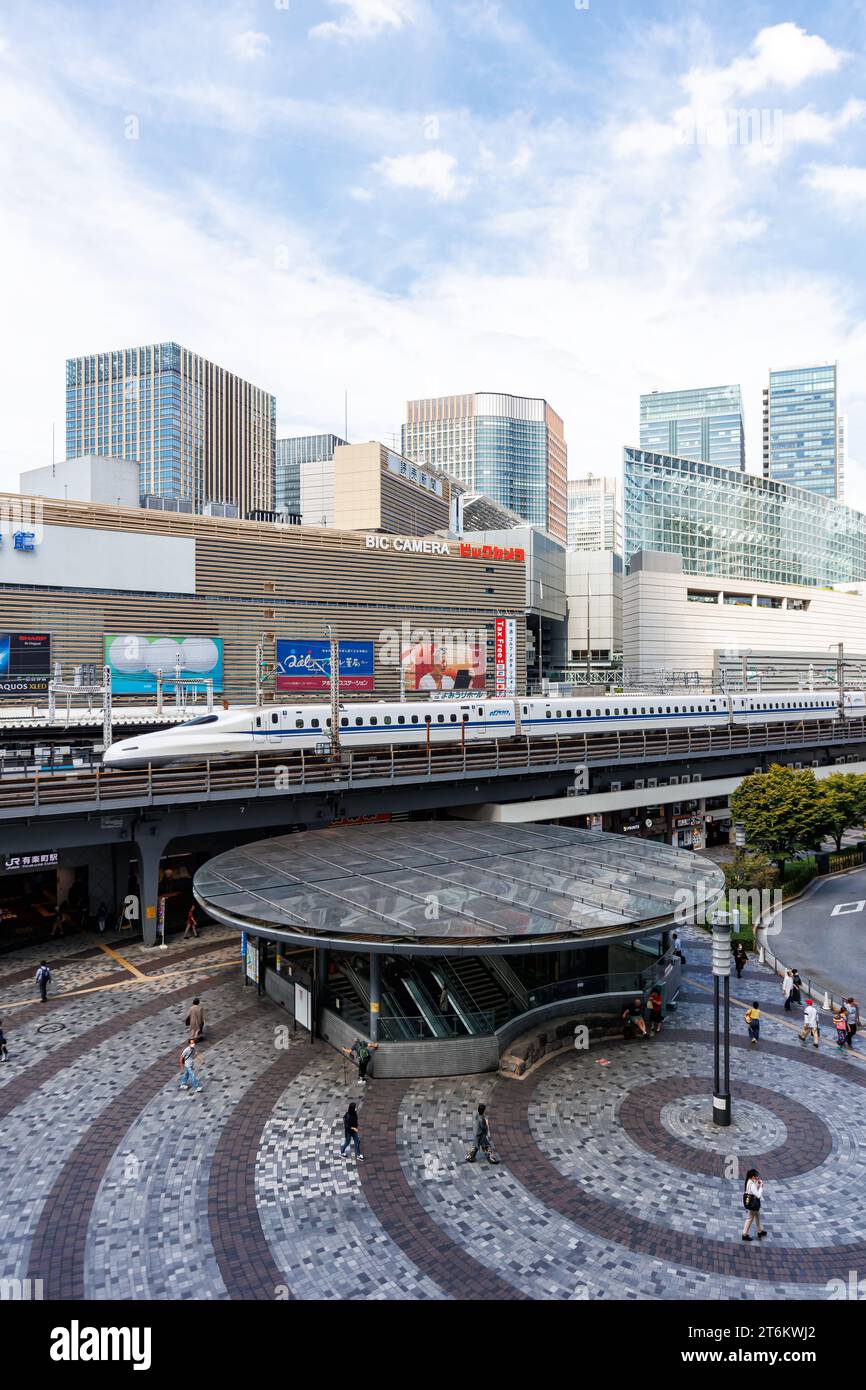 Tokyo, Japan - September 26, 2023: Shinkansen N700 high-speed train operated by Japan Rail JR at ...