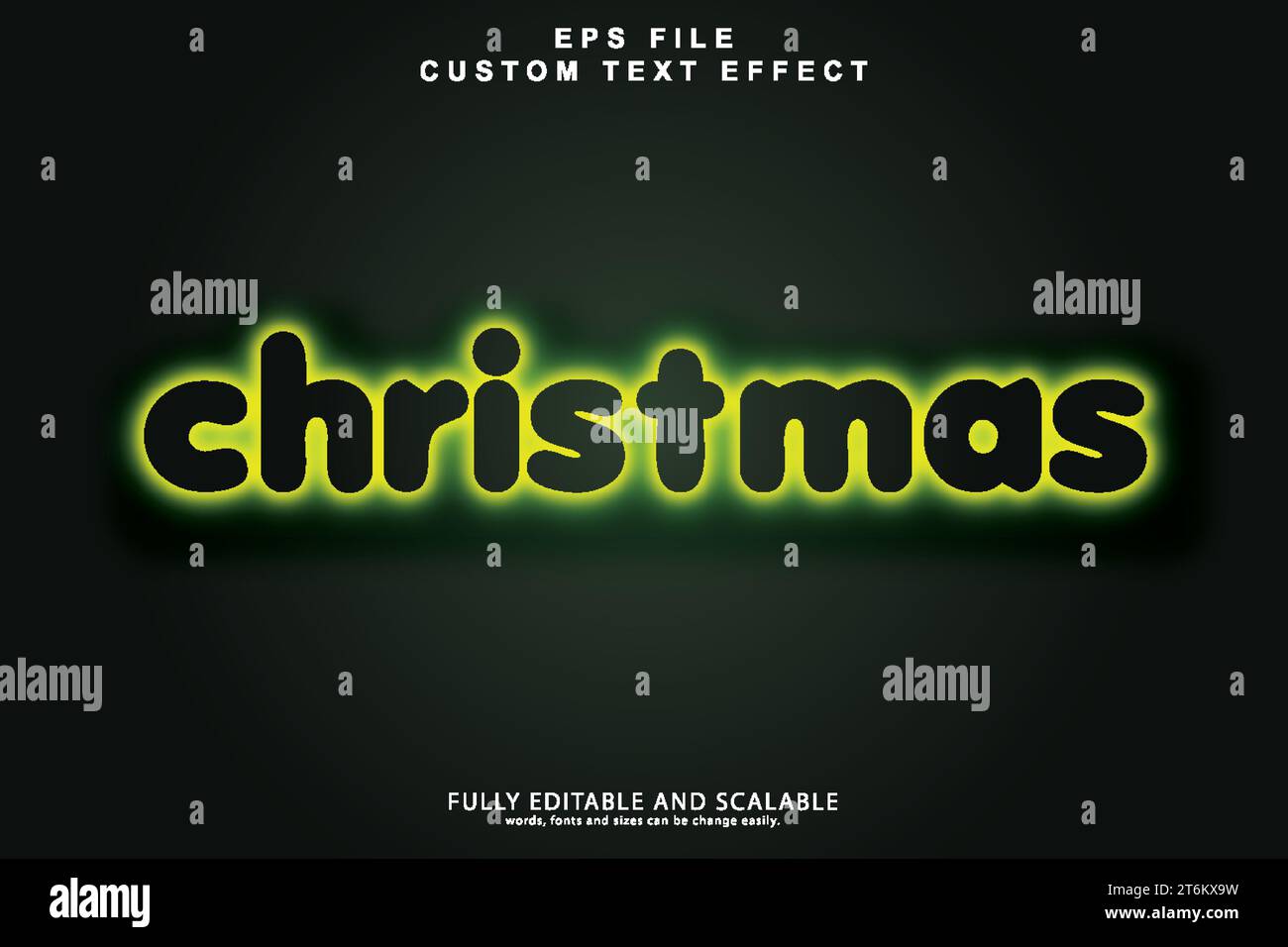 Christmas 3d editable premium text effect Stock Vector Image & Art - Alamy