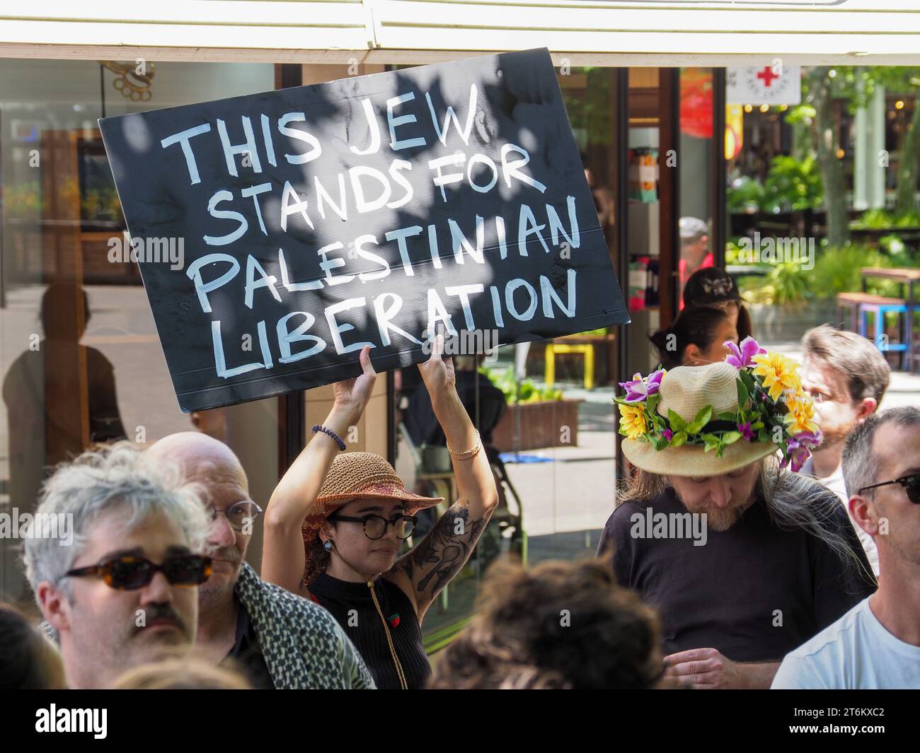 Canberra, Australia, 11th November 2023. Hundreds of protesters rally ...