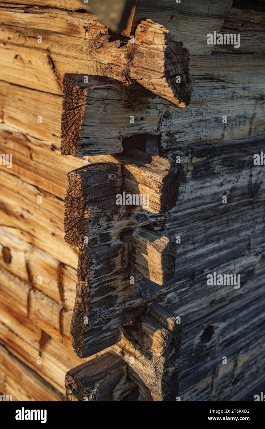 Sami people culture- Traditional wooden buildings and structures Stock ...