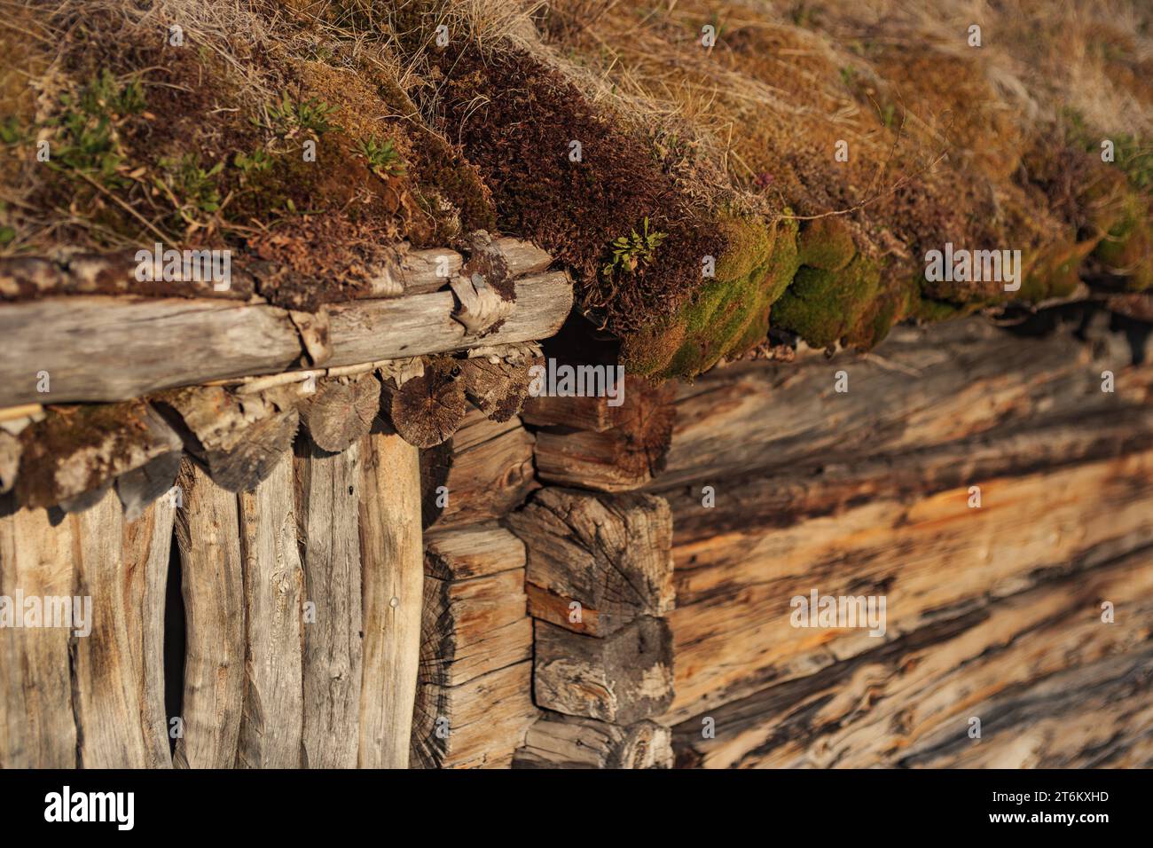 Sami people culture Traditional wooden buildings and structures Stock ...
