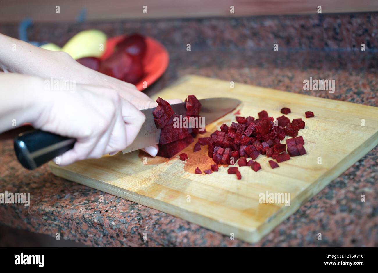 Organic beetroot cut cubes hi-res stock photography and images - Alamy