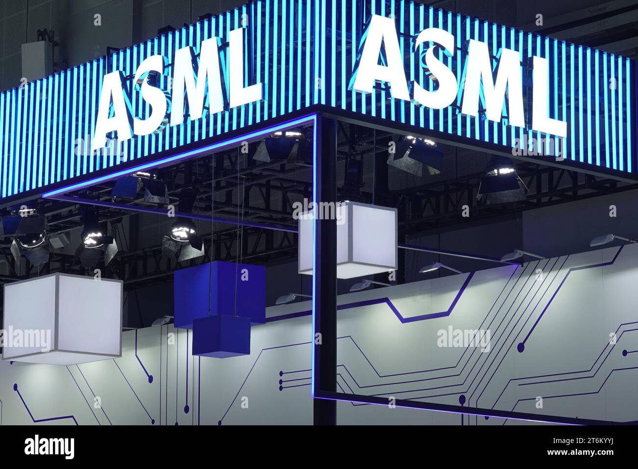 SHANGHAI, CHINA - NOVEMBER 8, 2023 - ASML booth at the 6th CIIE in Shanghai, China, November 8 ...