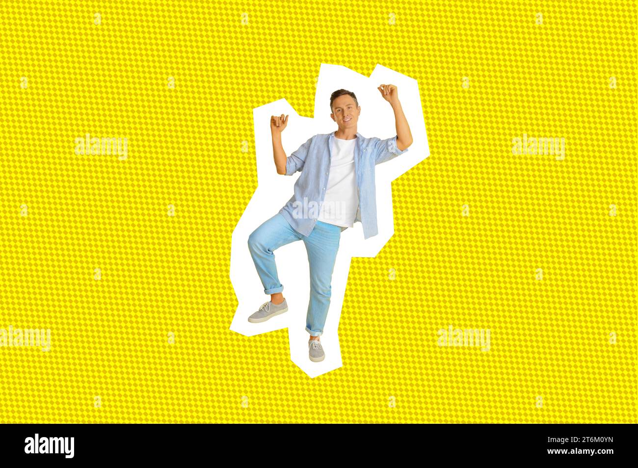 Silhouette funny crazy man dancing hi-res stock photography and images ...