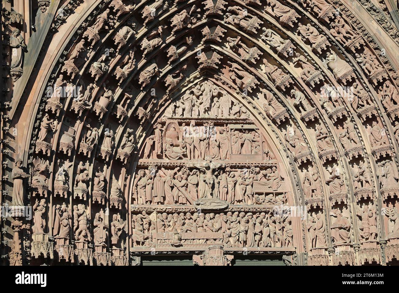 Artistic Detail of Door of Ancient Strasbourg cathedral in France Stock ...