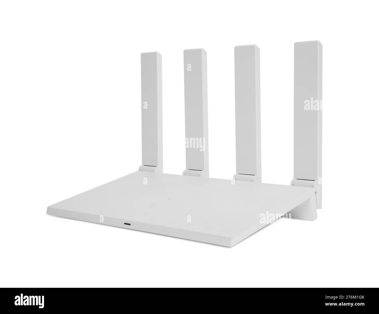 One modern Wi-Fi router isolated on white Stock Photo - Alamy
