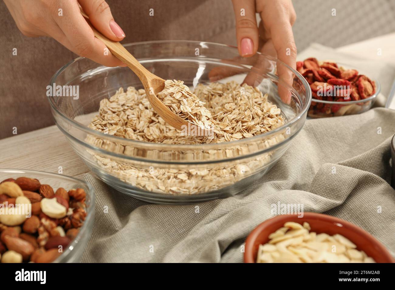 Making granola oat flakes hi-res stock photography and images - Alamy