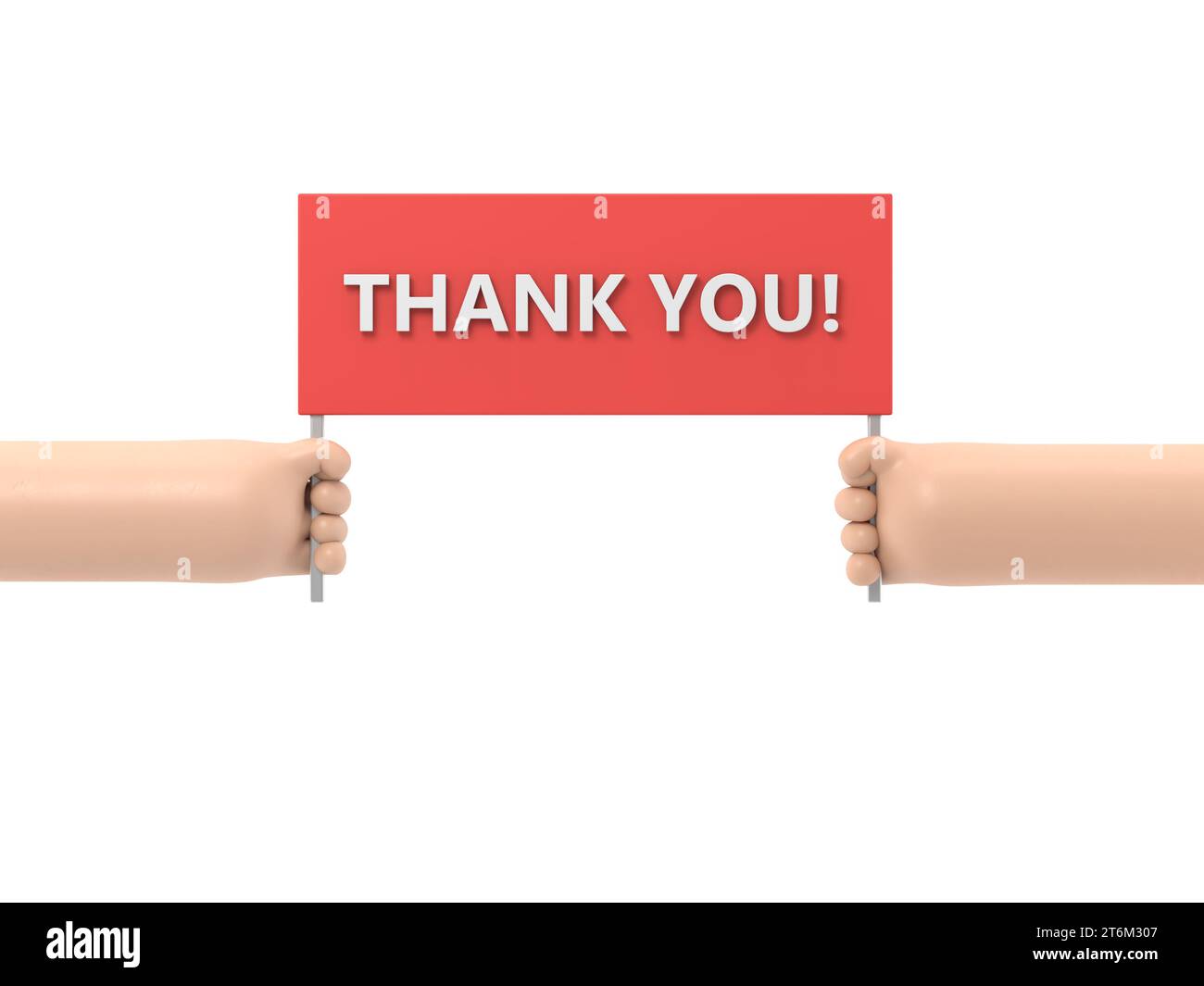 Cartoon Gesture Icon Mockup.Human hands holding red plate with words ...