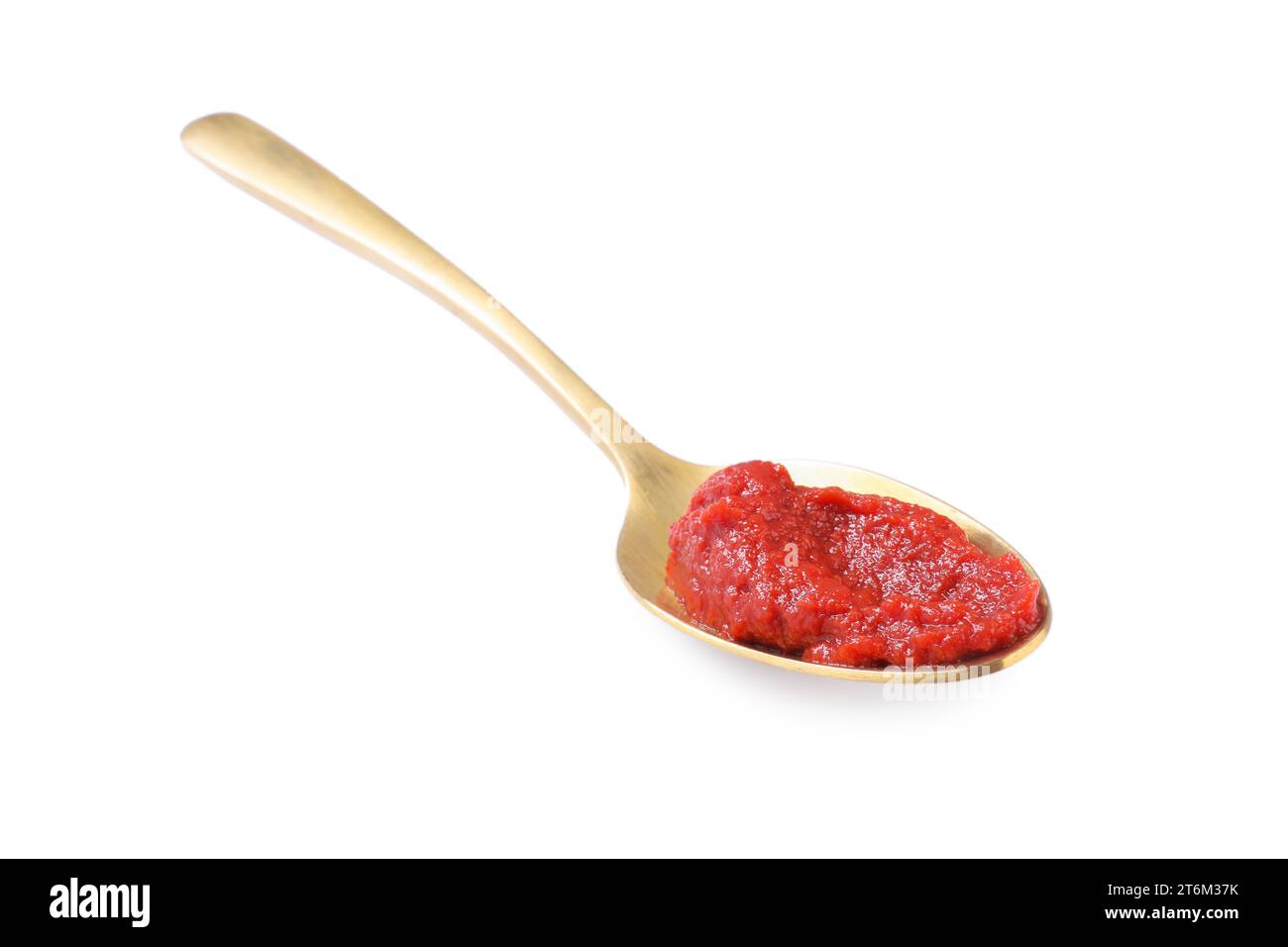 spoon-of-tasty-tomato-paste-isolated-on-white-stock-photo-alamy