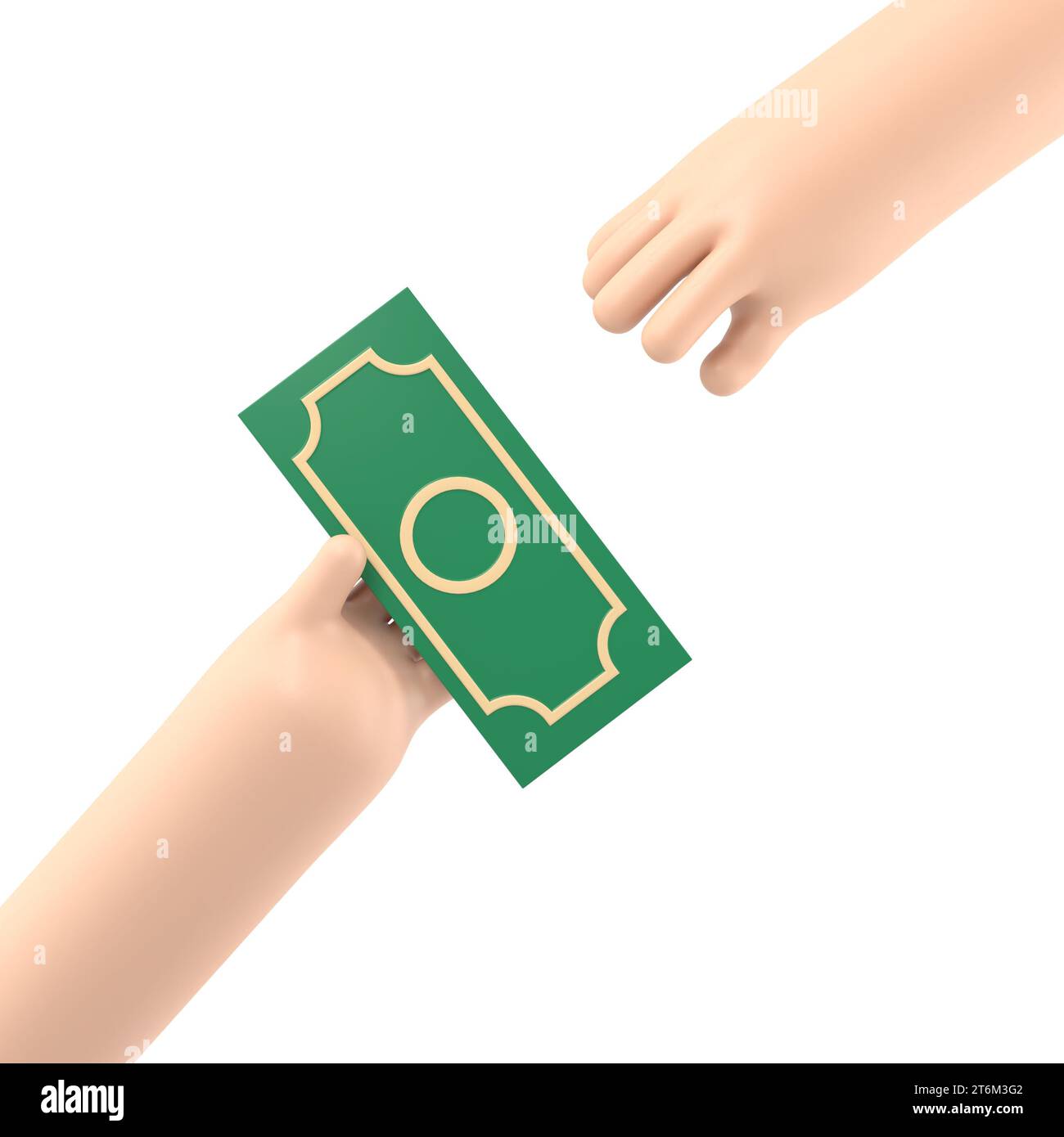 Cartoon Gesture Icon Mockup.Two cartoon businessman hands,giving money ...