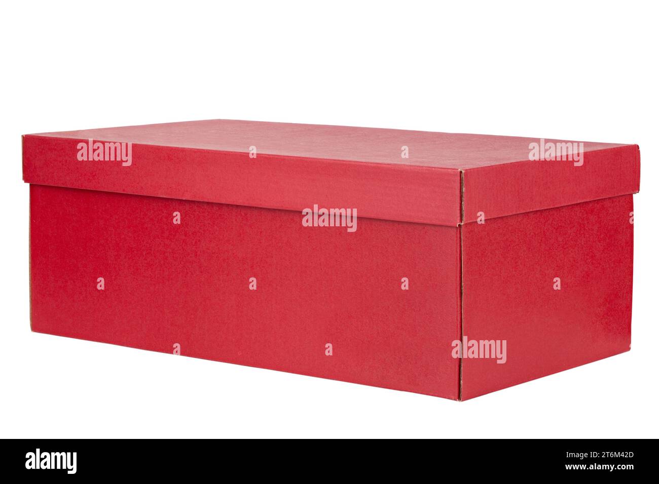 Red cardboard box isolated on white. Shoe box. File contains clipping ...