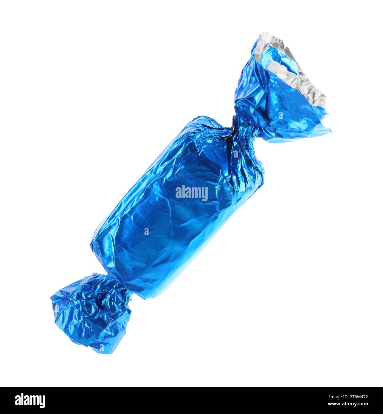 Tasty candy in light blue wrapper isolated on white Stock Photo - Alamy