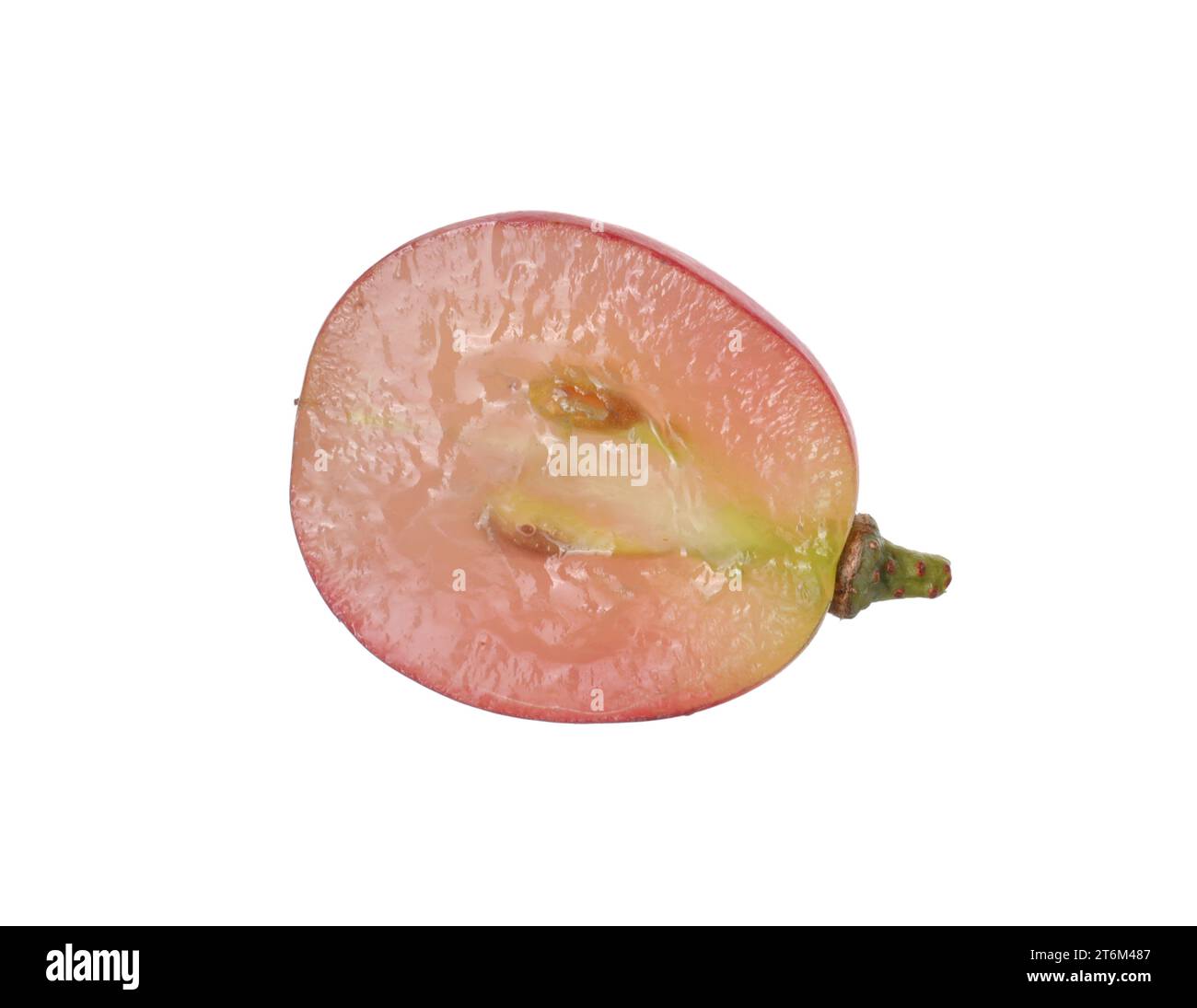 Half of ripe red grape isolated on white Stock Photo - Alamy