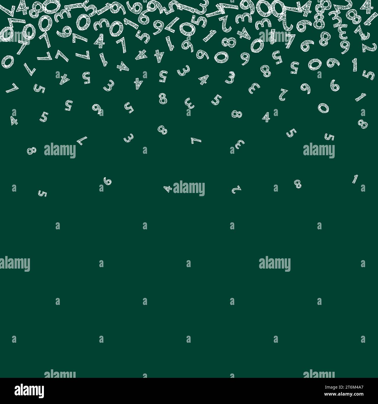 Falling sketch chalk numbers. Math study concept with flying digits ...