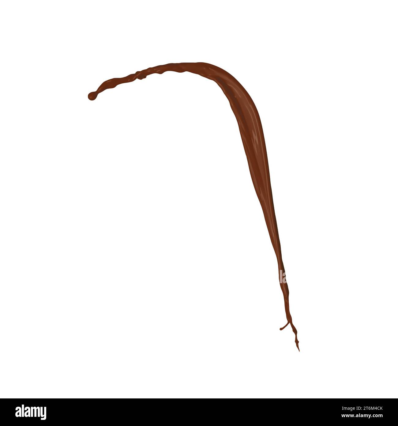 One chocolate color splash on white background Stock Photo - Alamy