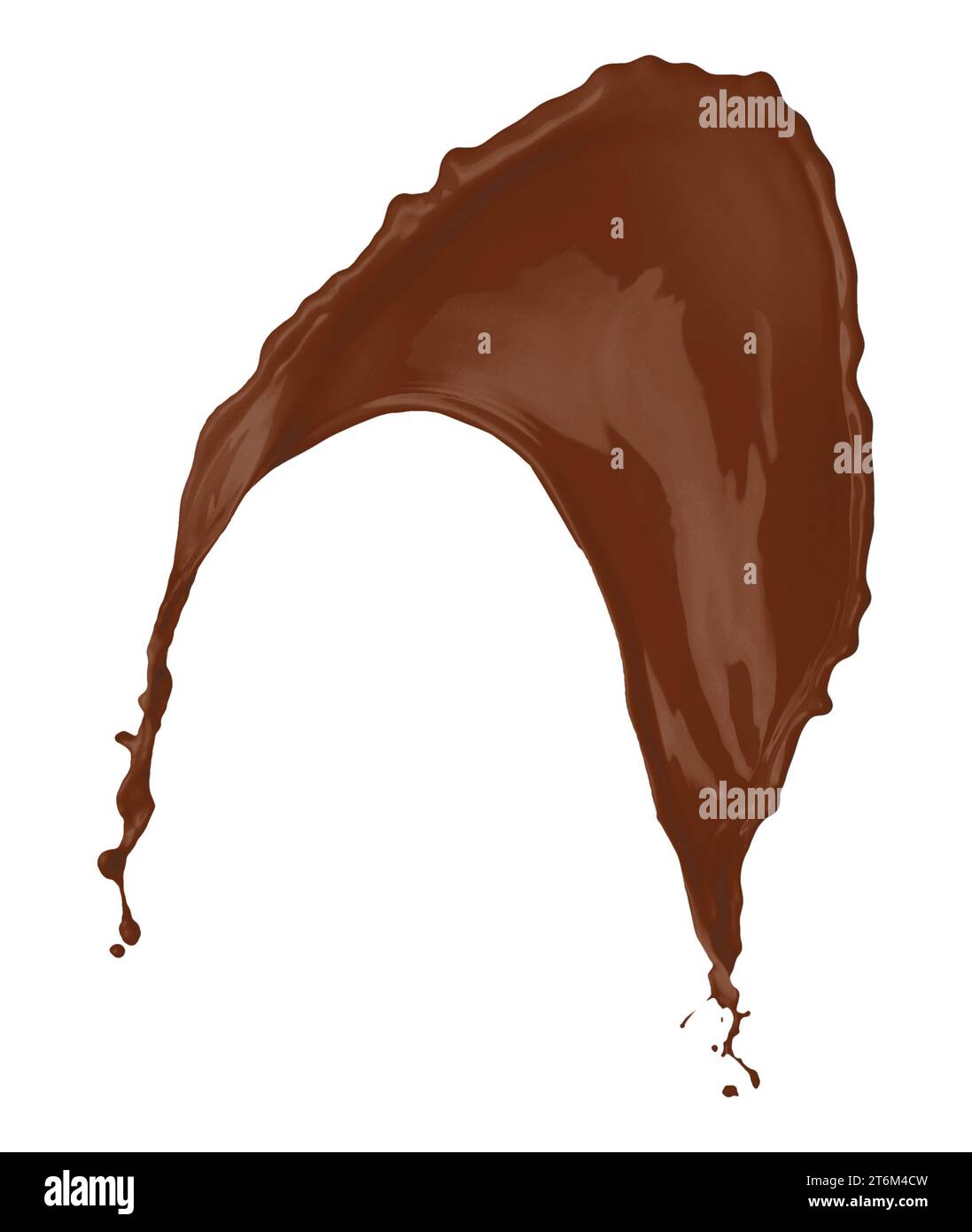 One chocolate color splash on white background Stock Photo - Alamy