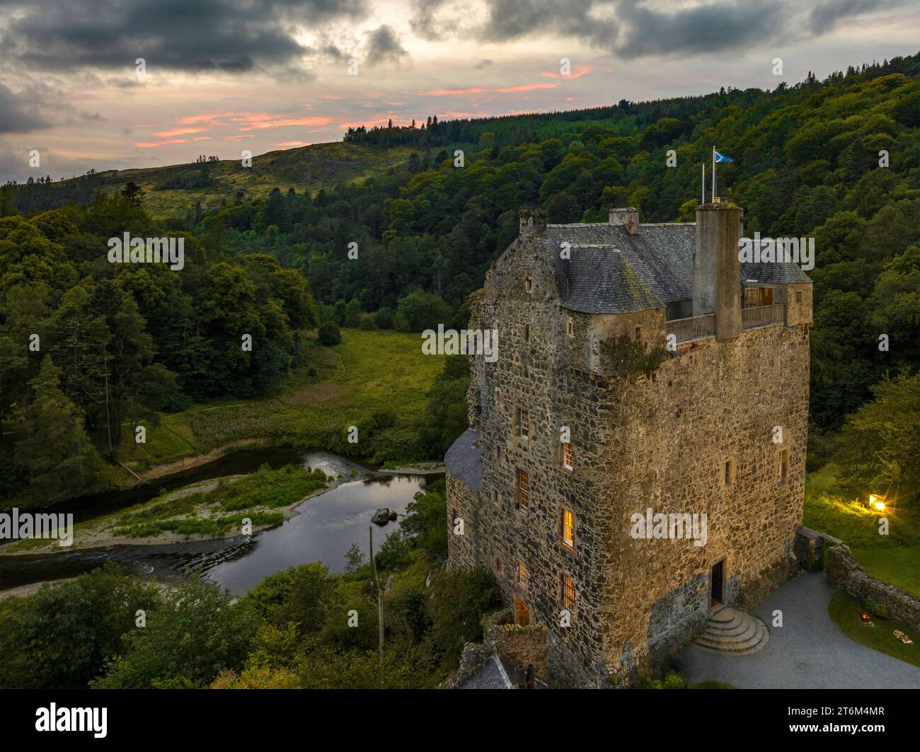 Neidpath Castle, Peebles, Scottish Borders, Scotland, UK Stock Photo ...