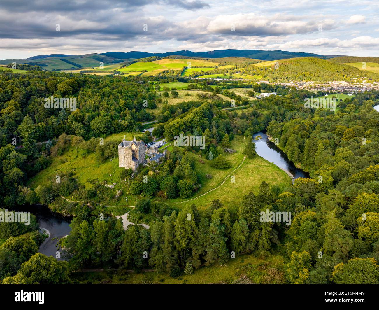 Neidpath Castle, Peebles, Scottish Borders, Scotland, UK Stock Photo ...