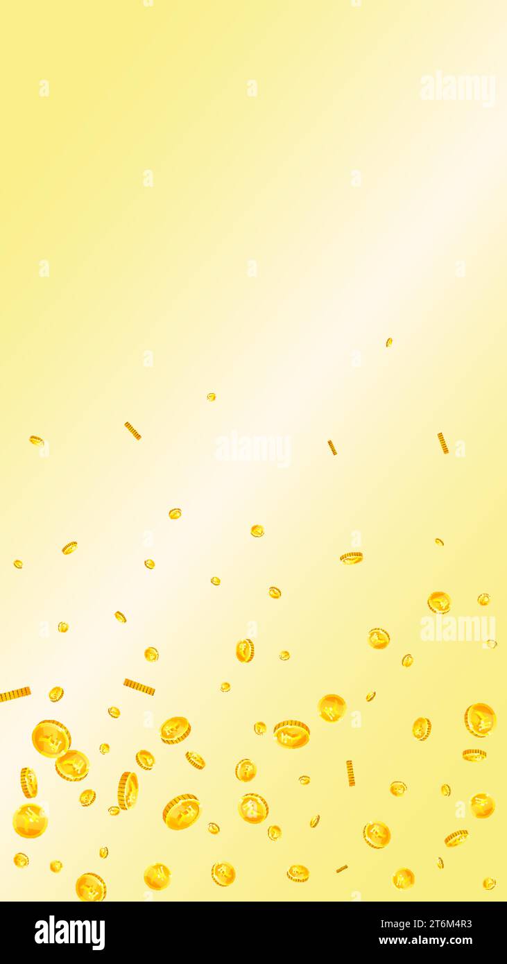 Indian rupee coins falling. Scattered gold INR coins. India money ...