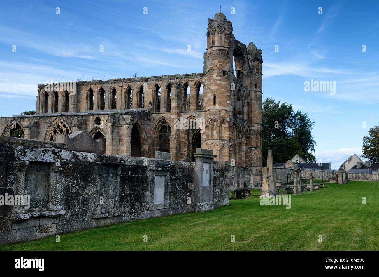 Th ruins on medieval Elgin Cathedral, Elgin, Morayshire, Scotland, with ...