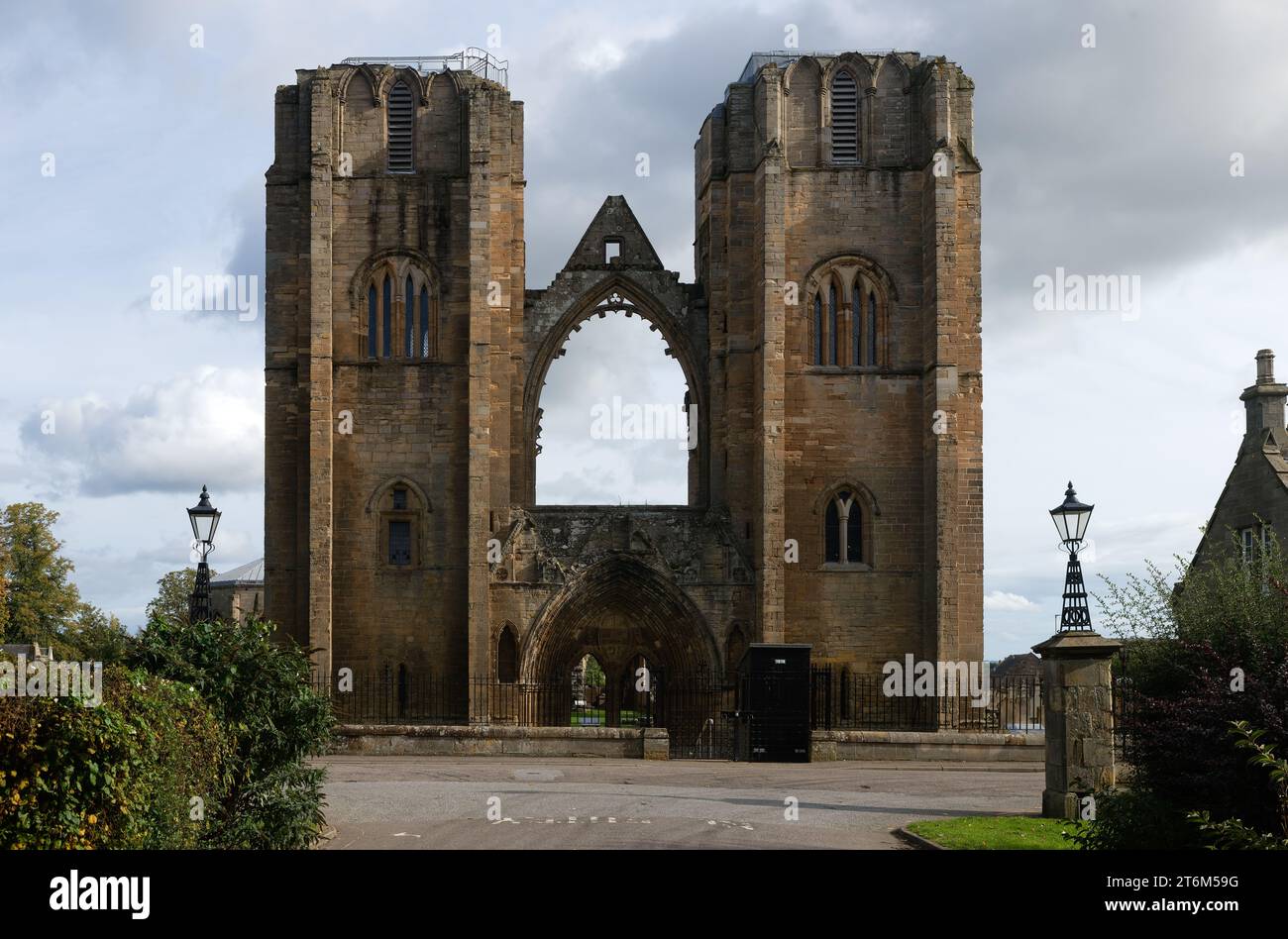 Th ruins on medieval Elgin Cathedral, Elgin, Morayshire, Scotland, with ...