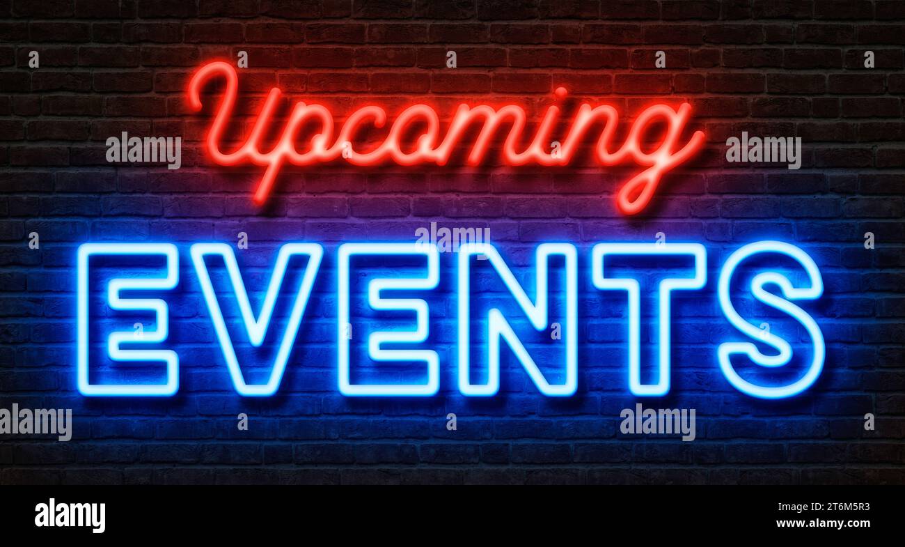 Upcoming glowing neon sign hi-res stock photography and images - Alamy
