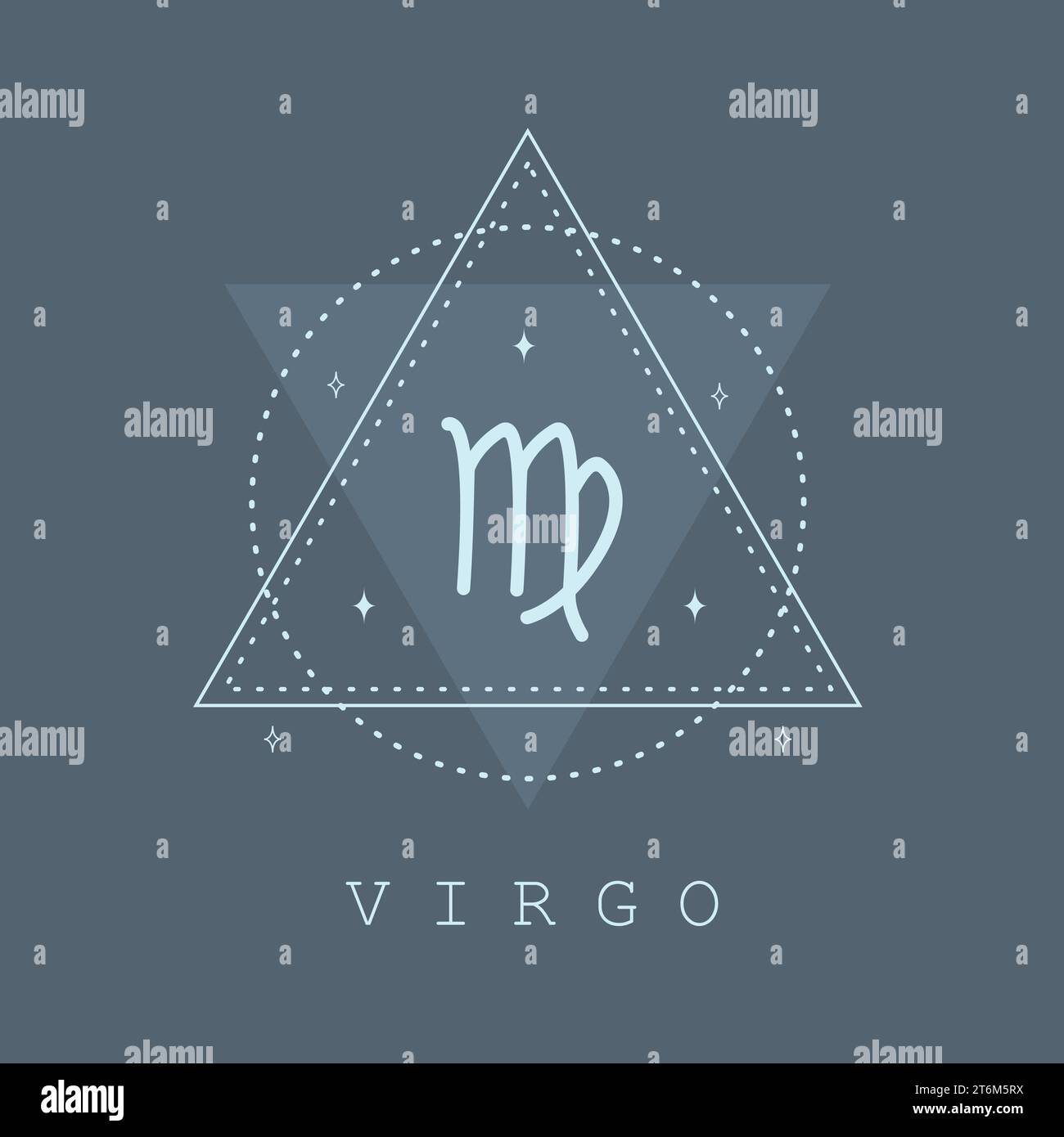 Astrological Virgo zodiac sign. Horoscope icon in boho minimalist style ...