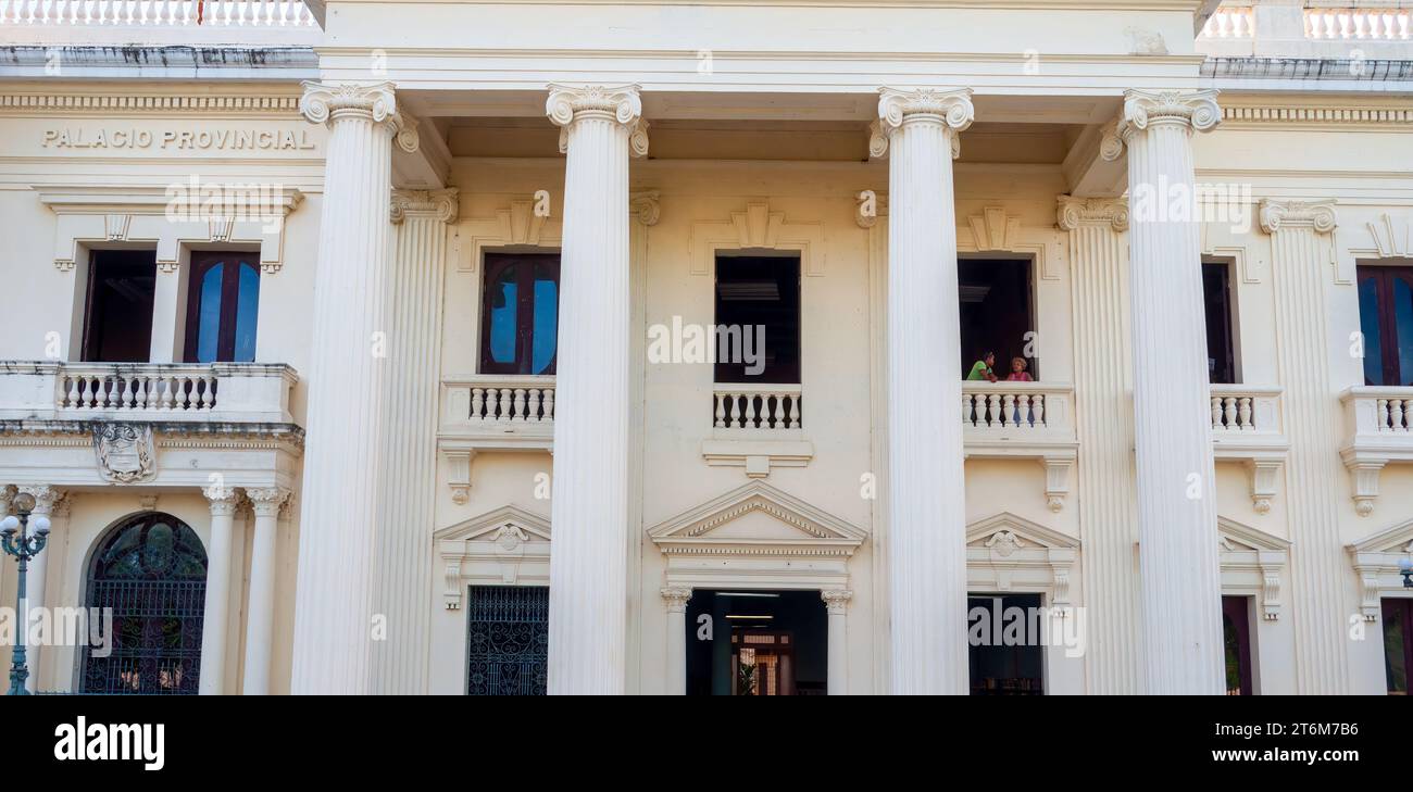 Santa Clara, Cuba, 2011, close-up detail of the facade in the Jose ...